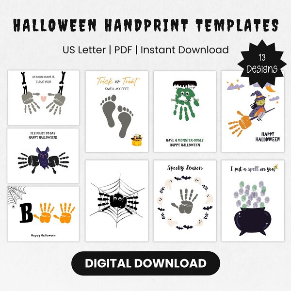 Halloween Handprint Craft - Etsy