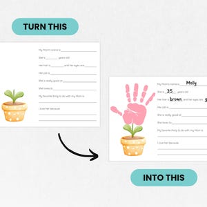 All About My Mom Handprint Craft, Mom Questionnaire, Mother's Day Gift ...