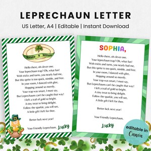 Editable Leprechaun Trap Letter, Letter From Leprechaun, Printable ...