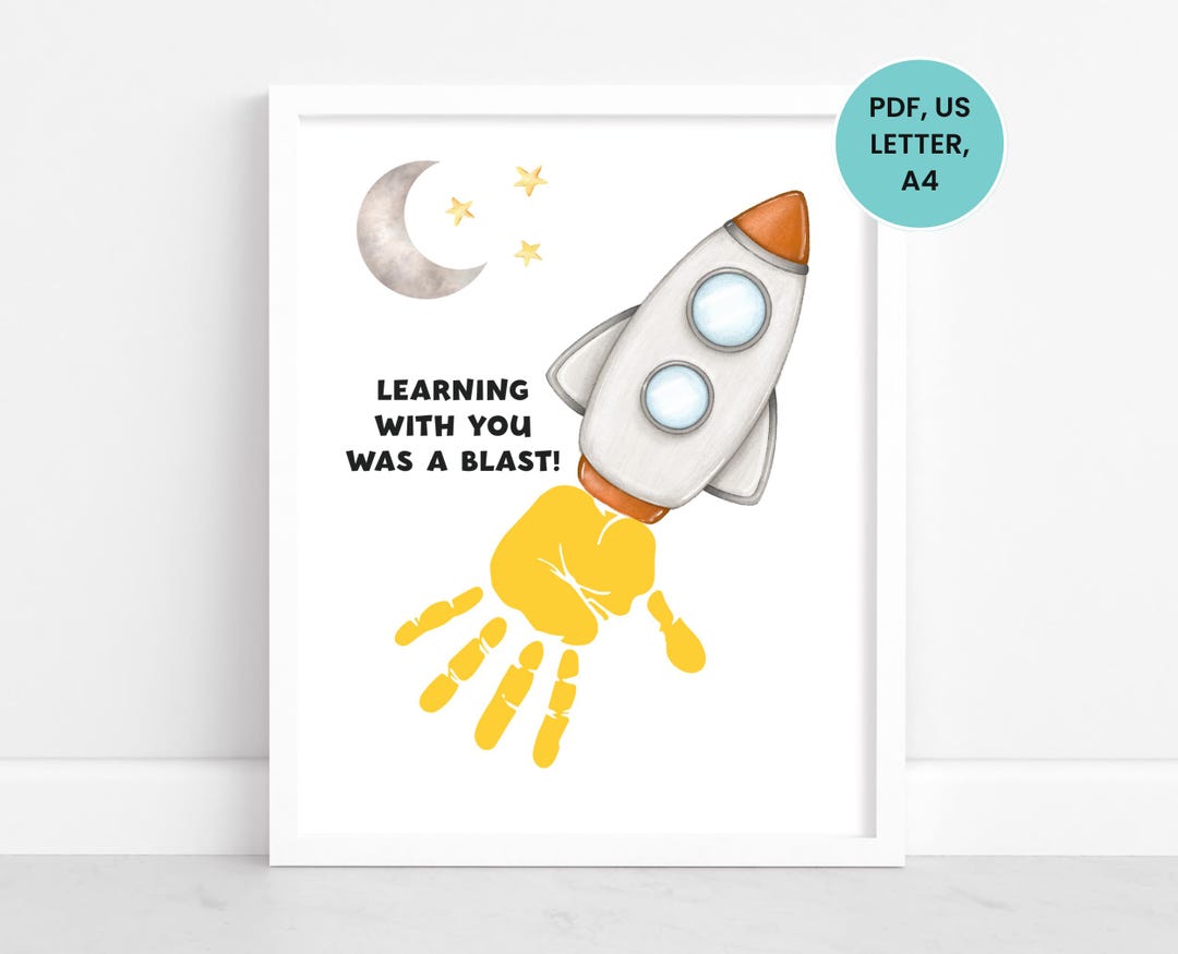 Teacher Appreciation Rocket Handprint Art, Handprint Craft, Teacher ...