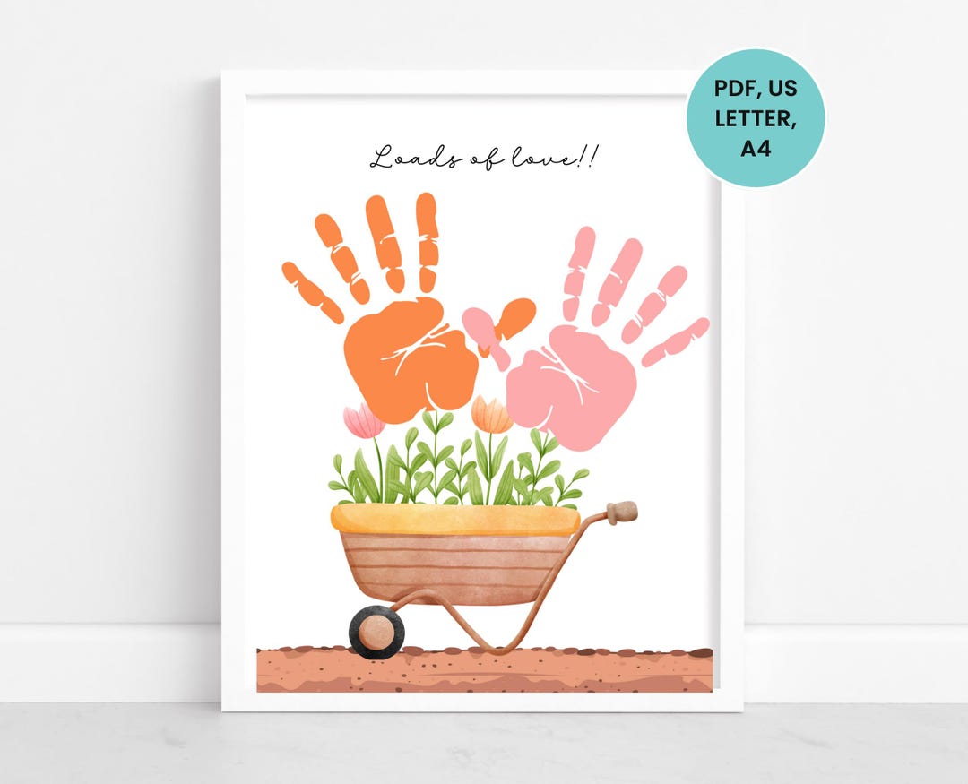 Flower Handprint Craft Template, Flower Handprint Art, Mom Handprint ...