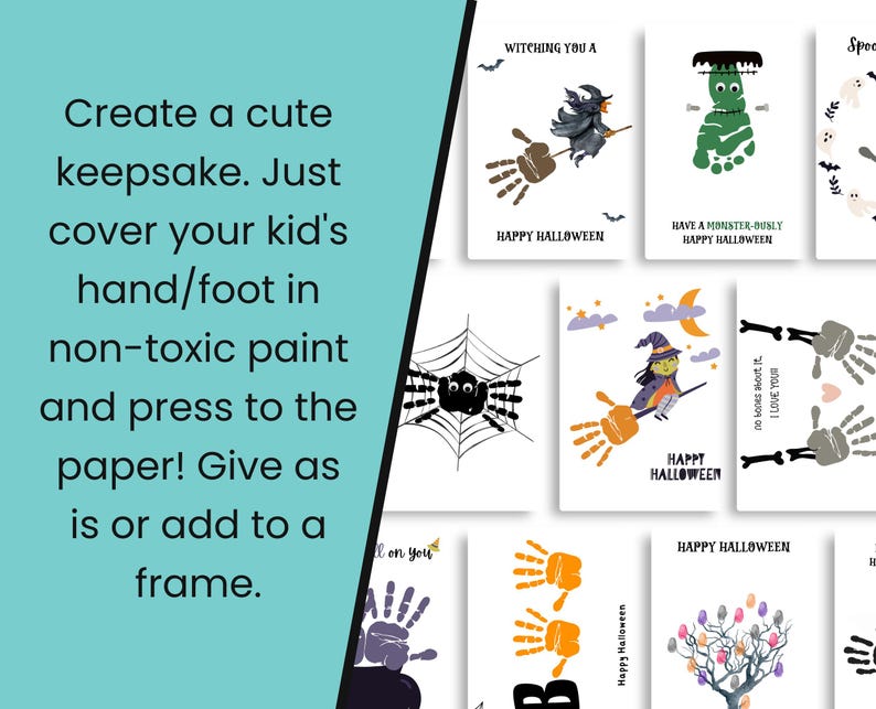 Halloween Handprint Craft Templates, Halloween Handprint Art, Fall ...