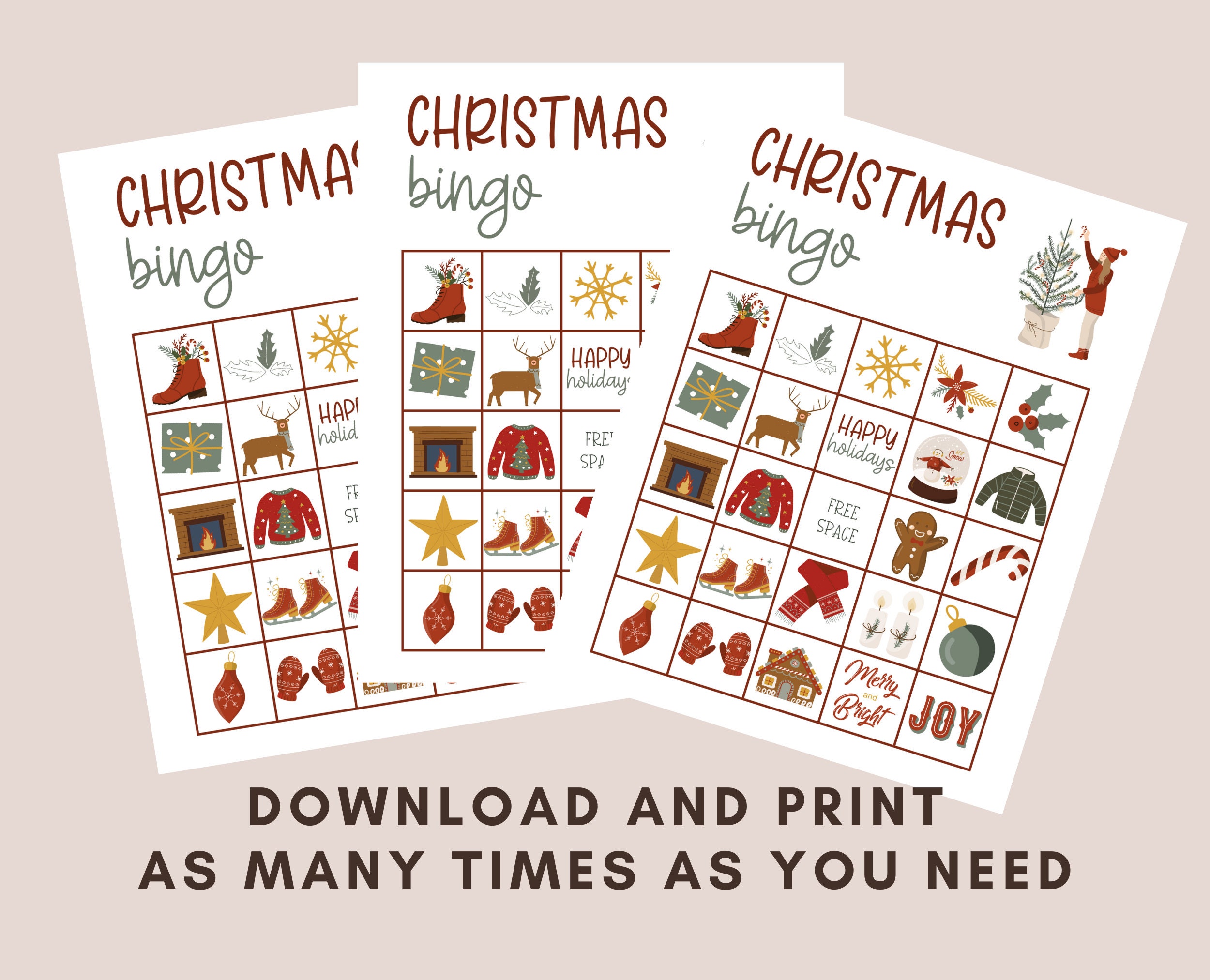 Christmas Activities Printable, Christmas Bingo, Christmas Would You ...