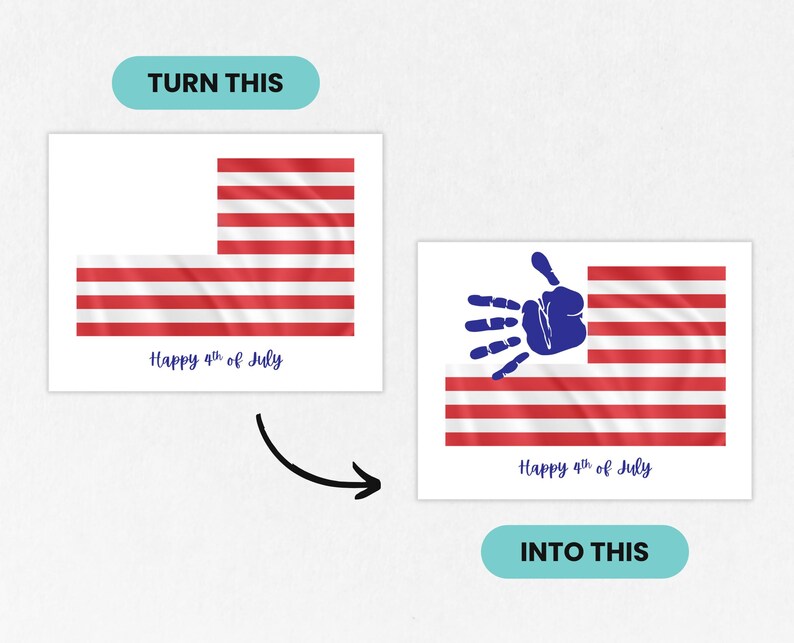 4th of July Handprint Craft Templates, 4th of July Footprint Art ...