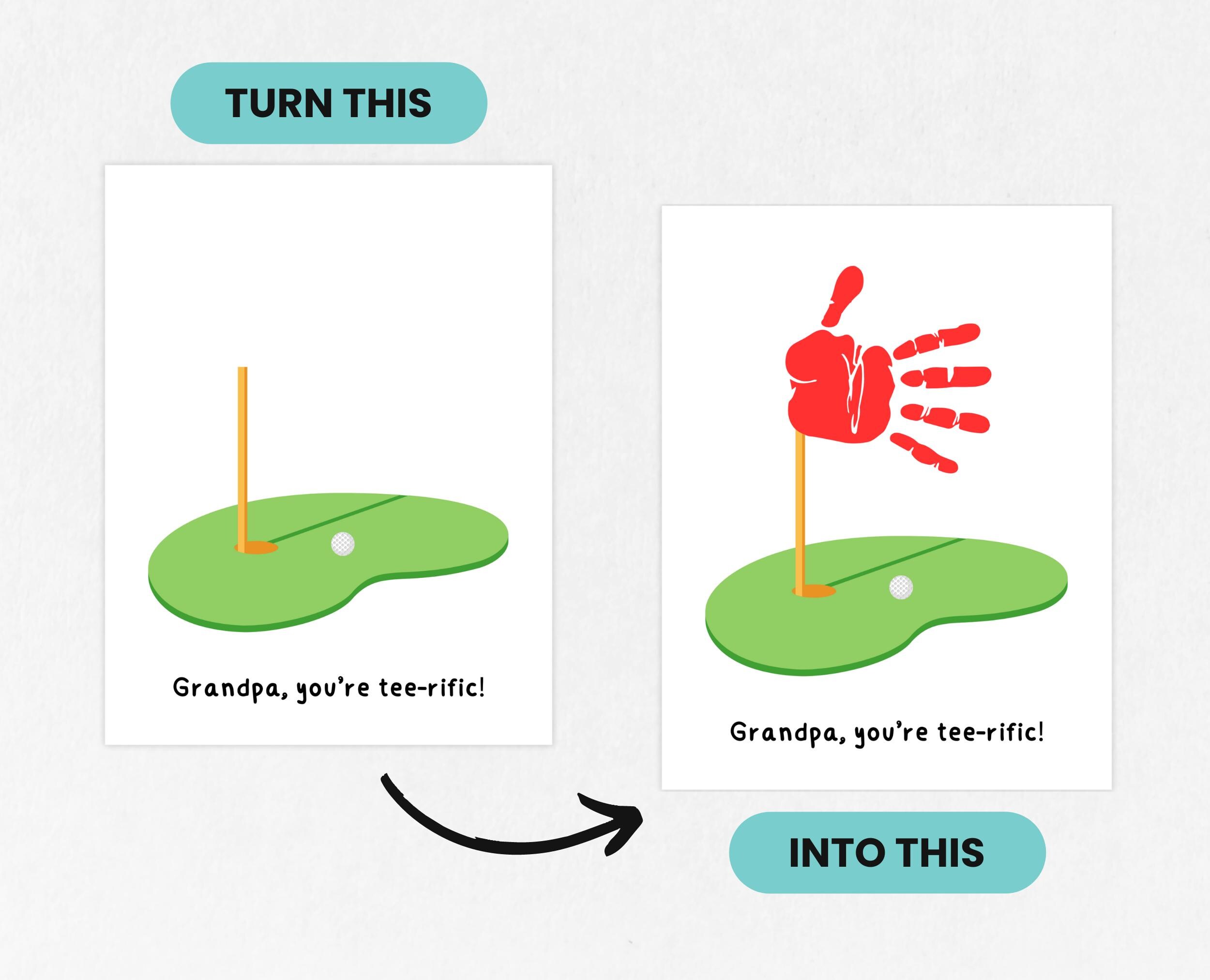 Golf Handprint Art Template for Grandpa, Grandparents Day Handprint ...
