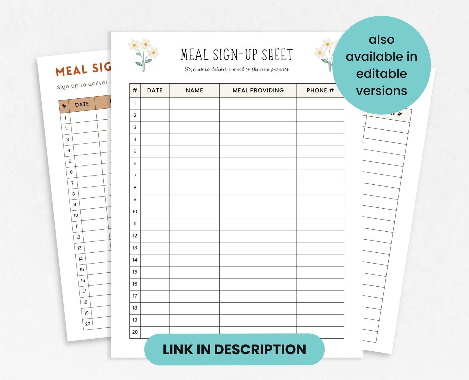 Meal Sign up Sheet, Winter Meal Train Signup Sheet Printable, Food ...
