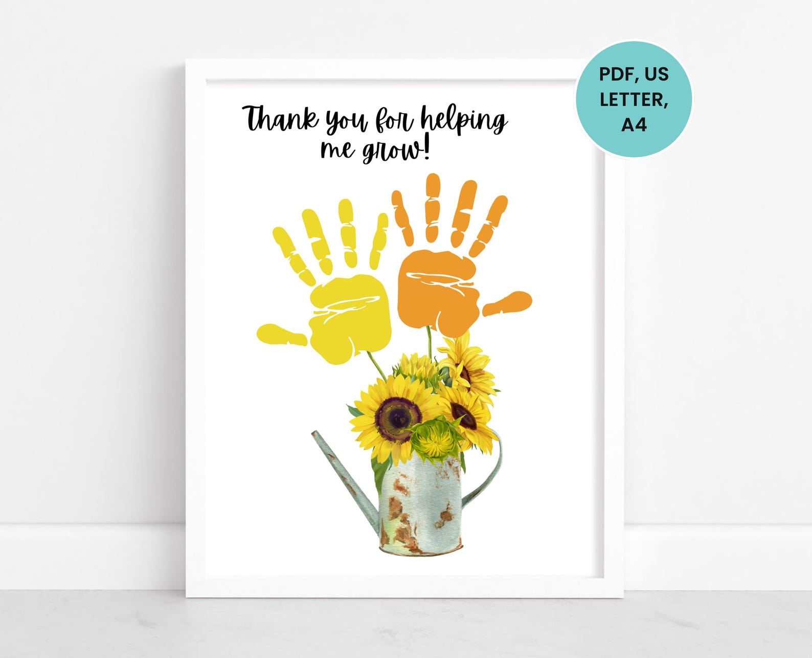 Flower Handprint Art Template, Grandparents Day Handprint Craft, Mother ...