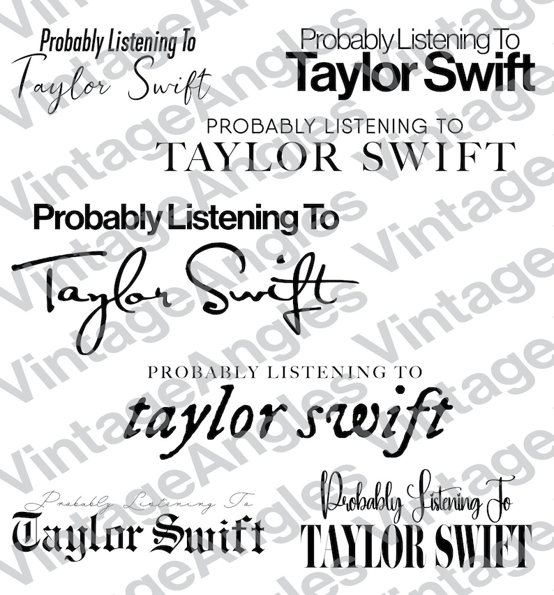 Probably Listening to Taylor Swift SVG PNG Digital DIY Graphics Bumper ...