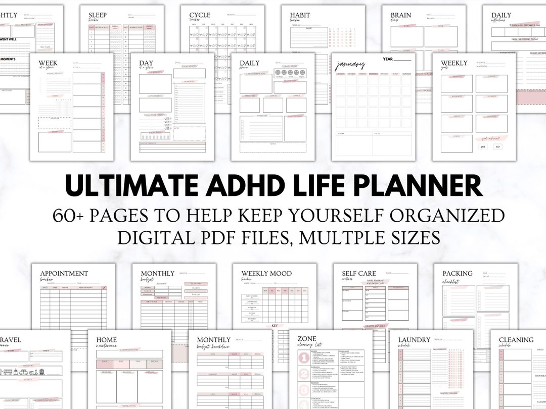 ADHD Digital Planner , Adhd Daily Planner, ADHD Life Planner, ADHD ...