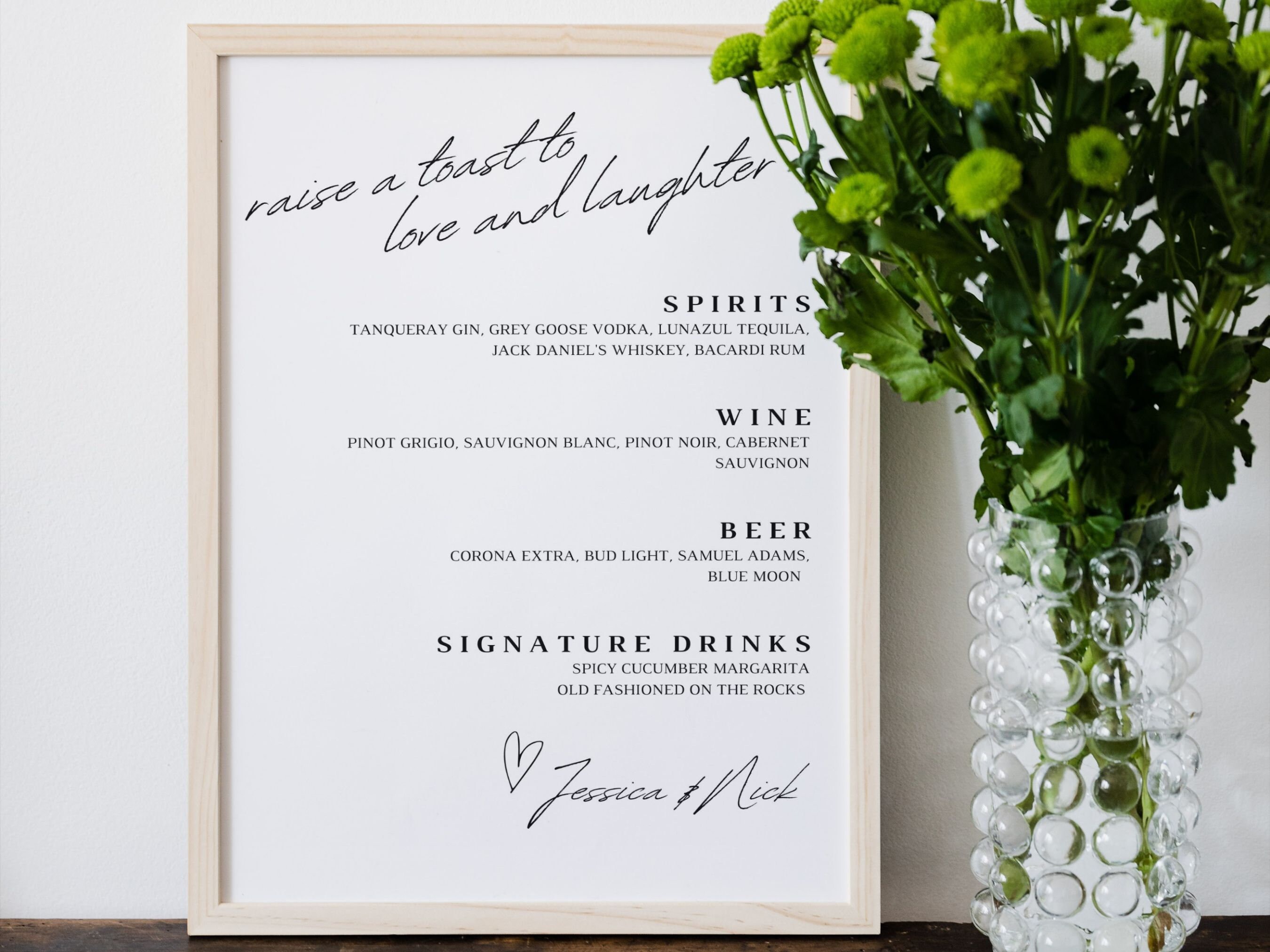 Raise a Toast Bar Menu, Bar Menu Sign Template, Minimalist Bar Menu ...