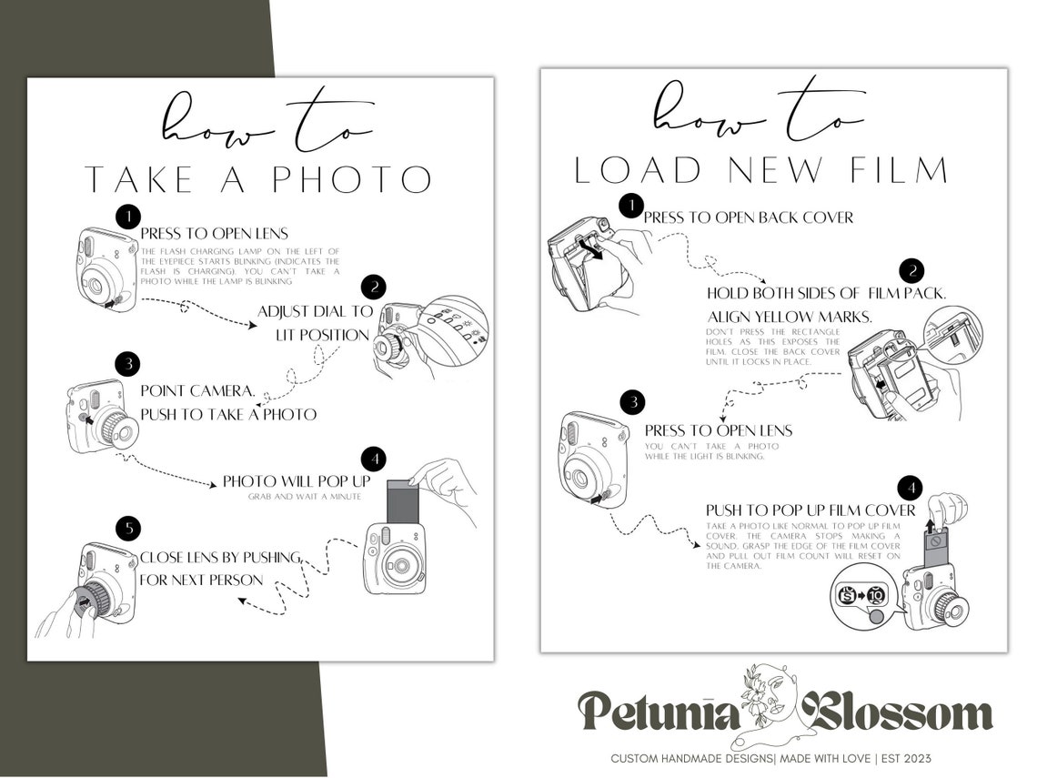 Instax Camera Instructions Sign, Wedding Photo Guestbook (digital ...
