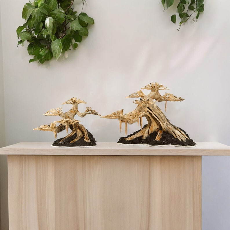 Bonsai Driftwood Aquarium Tree, Handcrafted Fish Tank Decoration, (7in ...