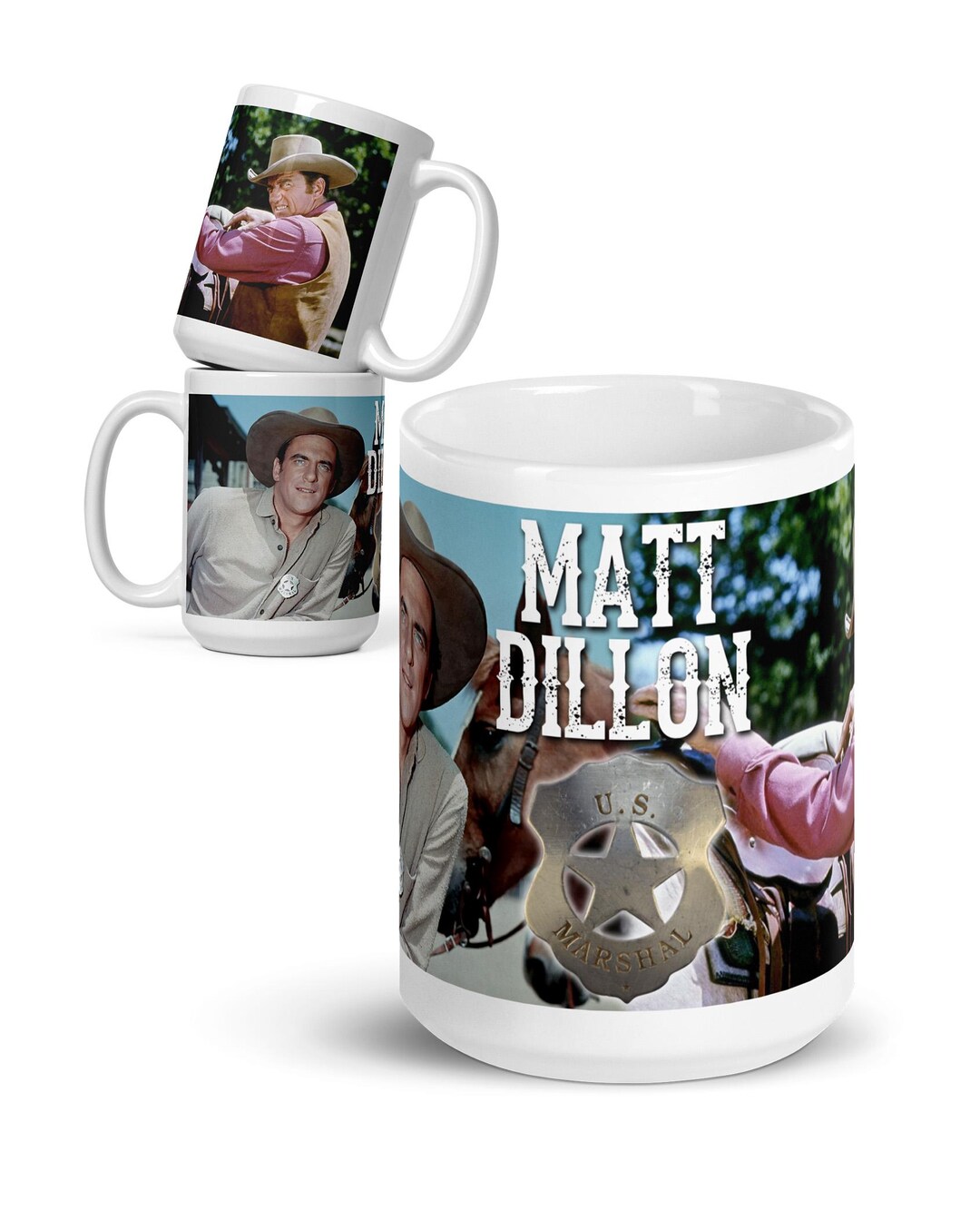 11/15oz. Coffee Mug: James Arness as Matt Dillon in Gunsmoke - Etsy