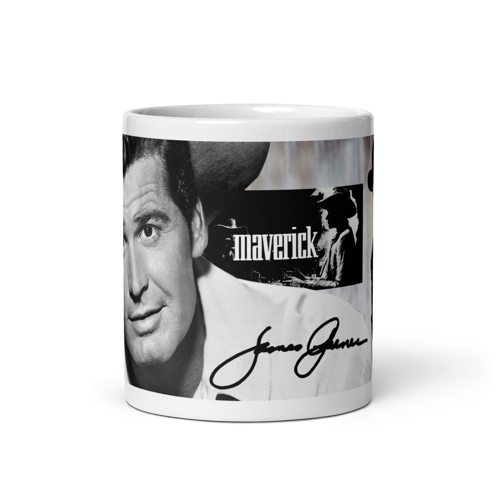 Large Graphic White Glossy Mug Maverick 2 - Etsy