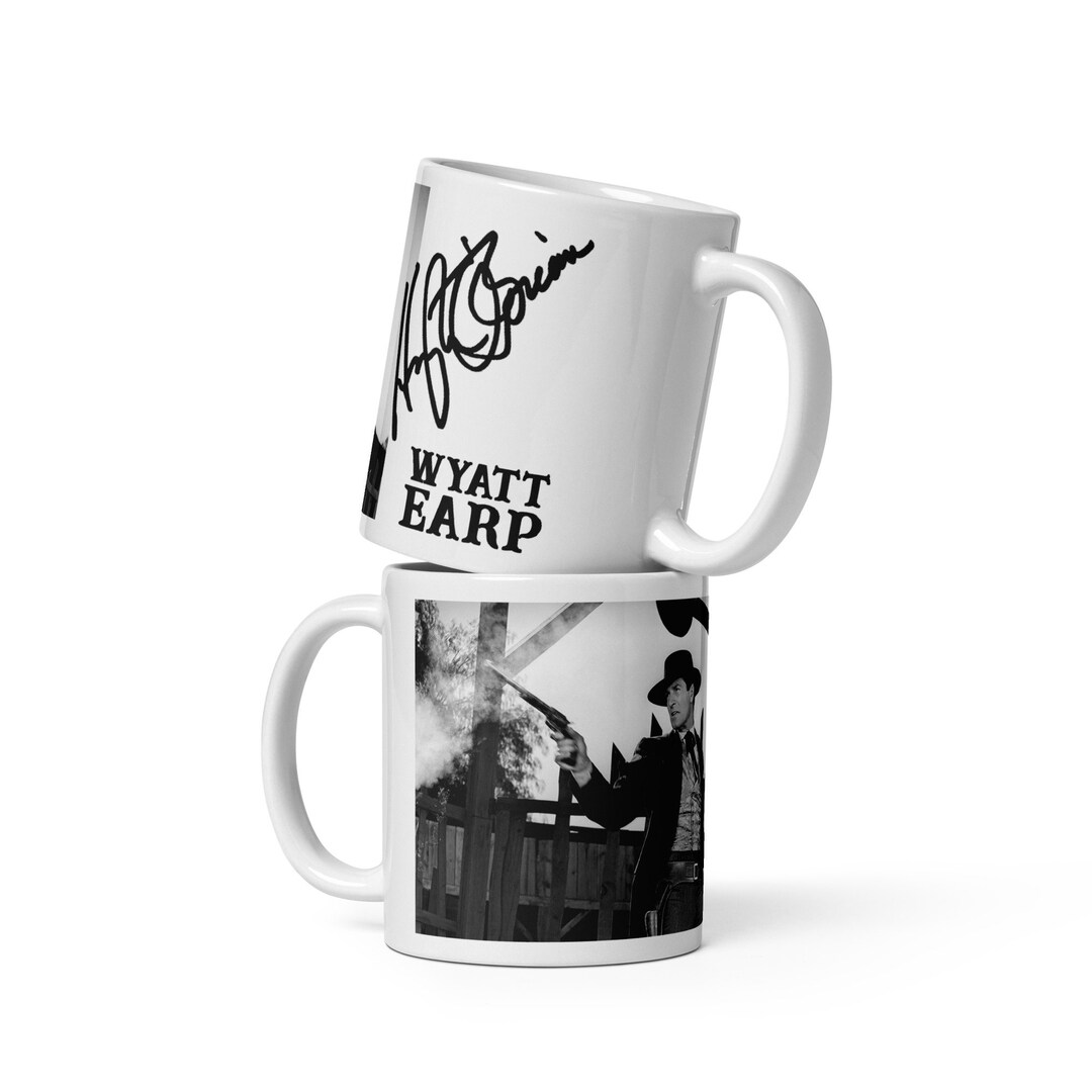 Large Graphic White Glossy Wyatt Earp Hugh O'brian - Etsy