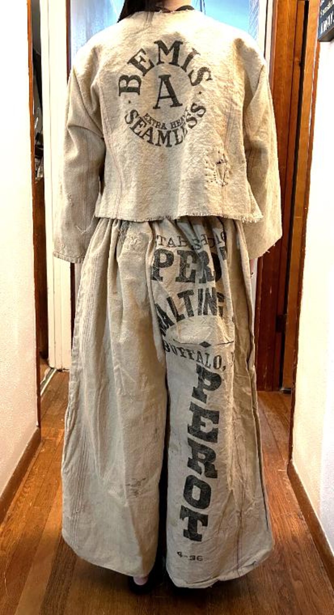 Grain Sack Clothing, Drop Crotch Pants, Baggy Pants, Upcycled Bottoms ...