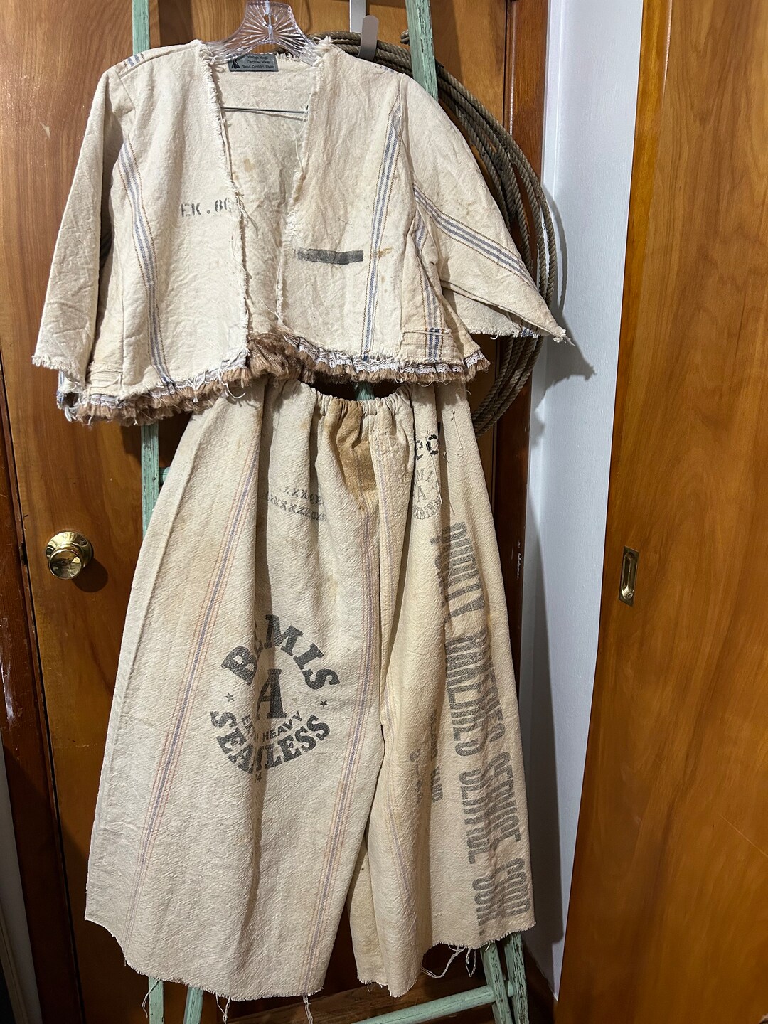 Grain Sack Clothing, Drop Crotch Pants, Baggy Pants, Upcycled Bottoms ...