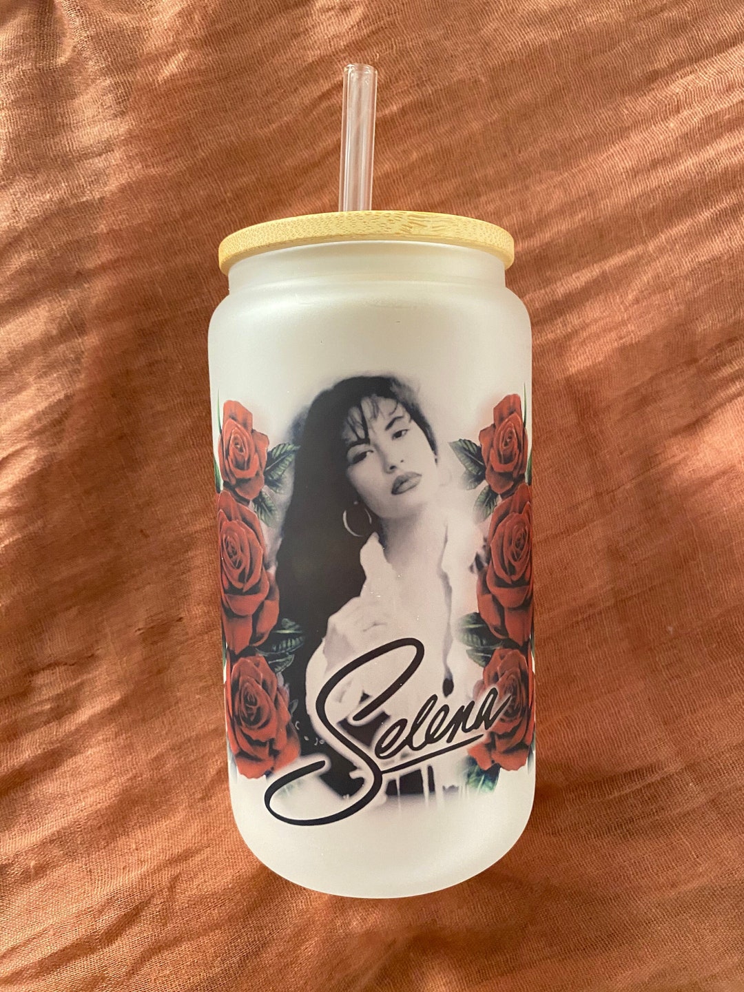 Selena Glass Cup Selena Quintanilla Como La Flor Coffee Cup - Etsy