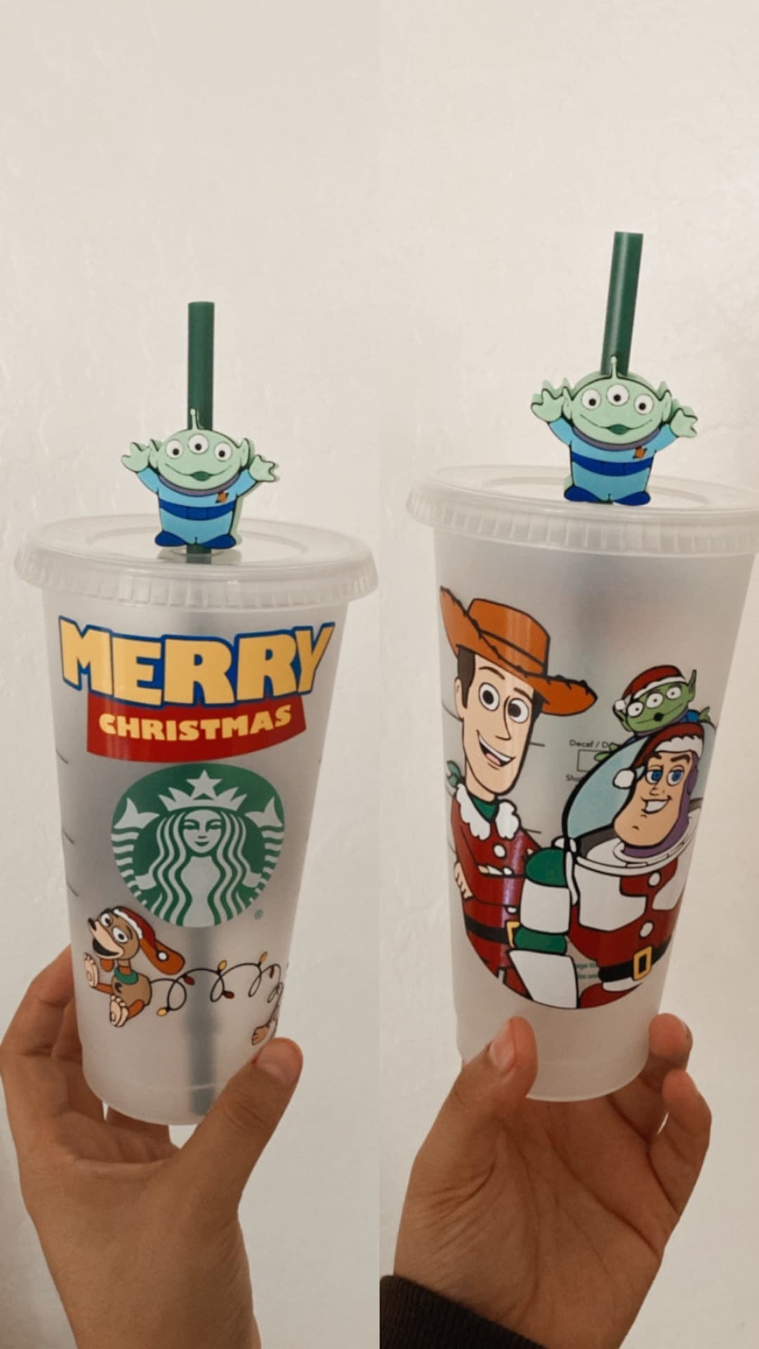 Toy Story Christmas Starbucks Cup Woody and Buzz Lightyear - Etsy