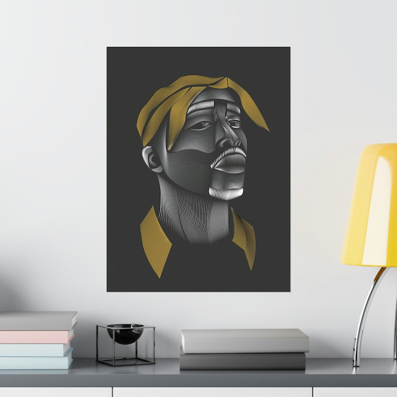 Matte Vertical Rap Artists Posters, Creative Line Design, Hip Hop Art ...