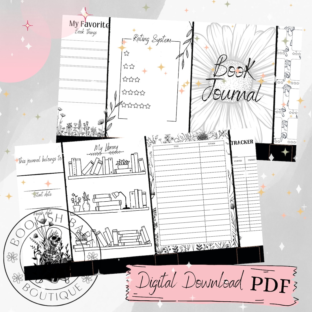 Reading Journal Printable, Book Reading Planner, Reading Challenge ...