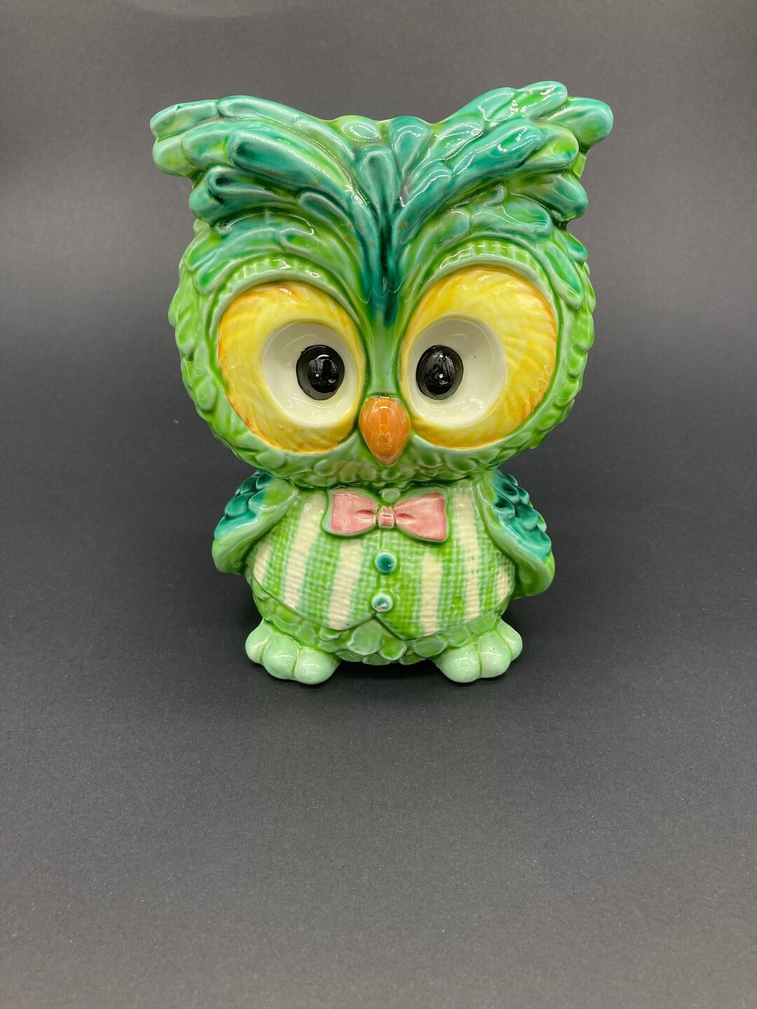 Vintage MCM Relpo 6023 Anthropomorphic Kitsch Green Owl - Etsy
