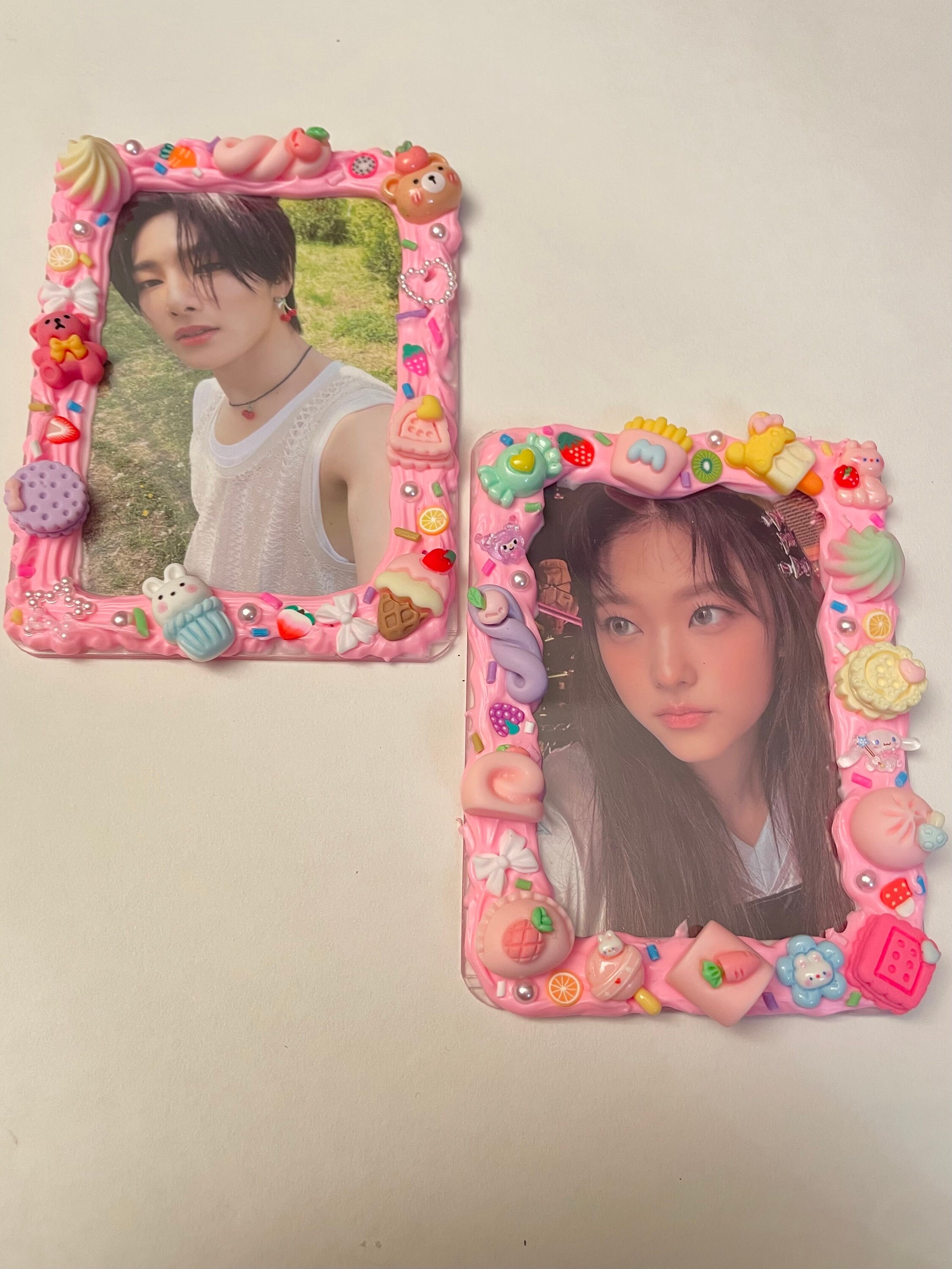 Single Pink Decoden Sprinkle Cream Cute Kawaii Photocard Proetector ...