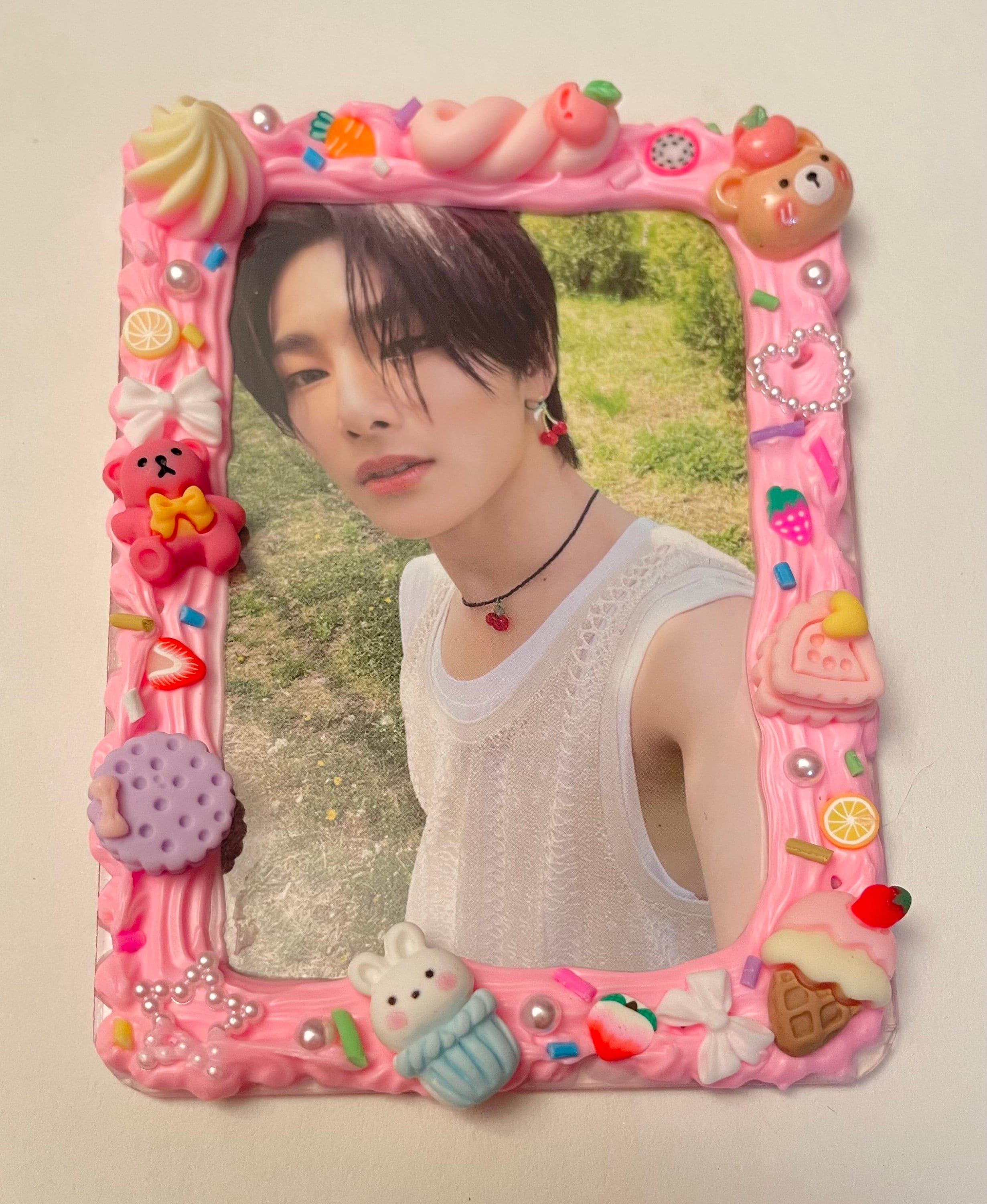 Single Pink Decoden Sprinkle Cream Cute Kawaii Photocard Proetector ...