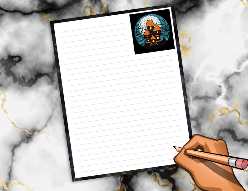 Halloween Writing Paper Printable | Bundle of 4 Designs | Lined Unlined ...