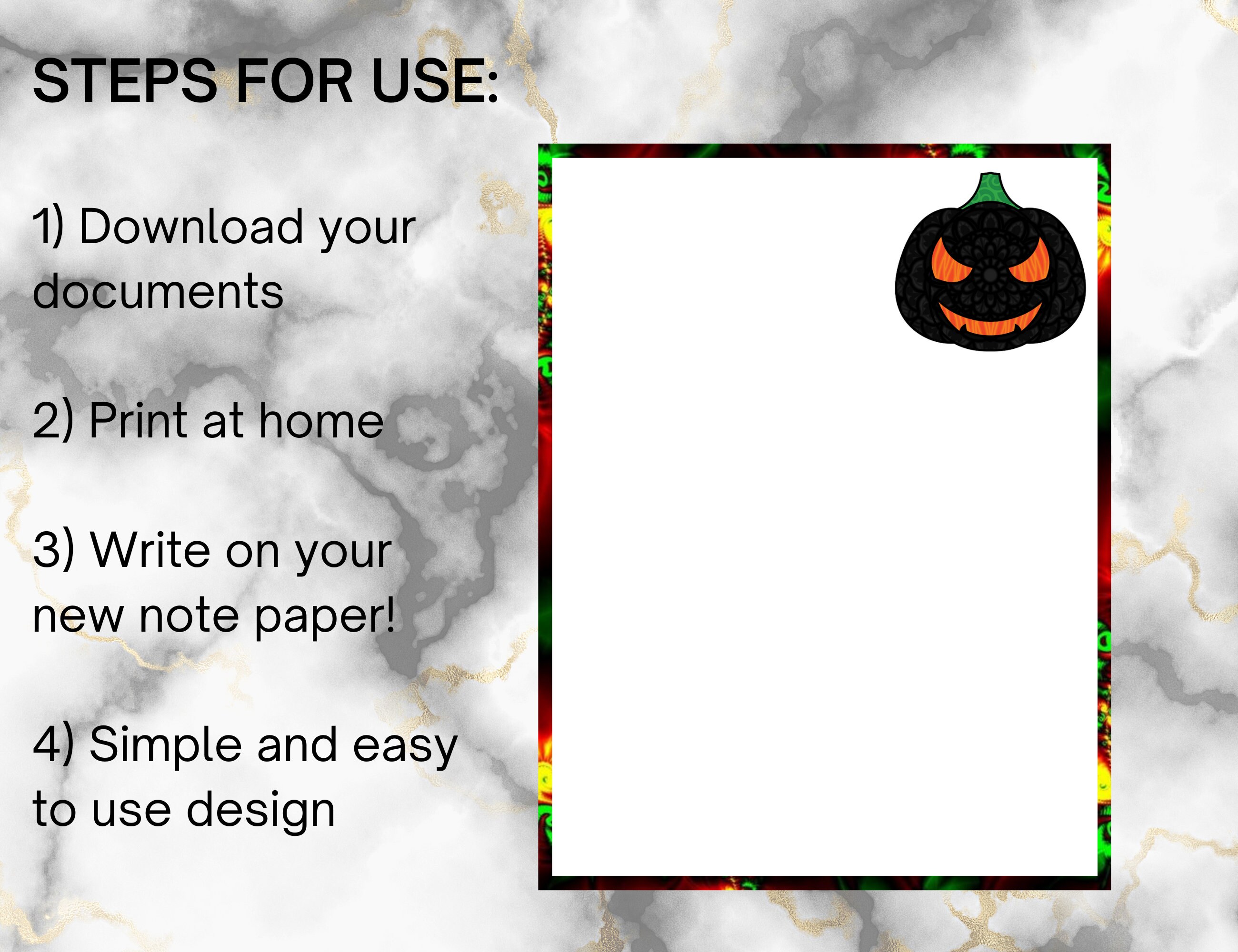 Halloween Writing Paper Printable | Bundle of 4 Designs | Lined Unlined ...