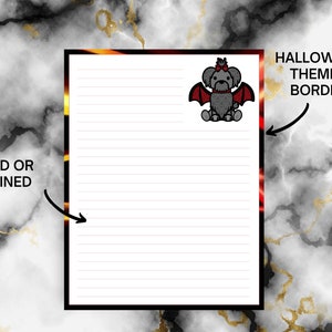 Halloween Writing Paper Printable | Bundle of 4 Designs | Lined Unlined ...