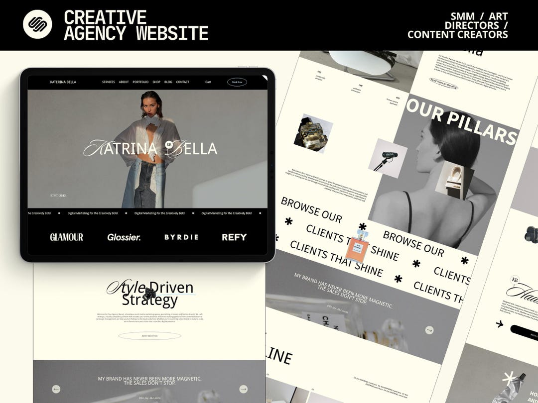 Branding Agency Website | Squarespace Template for Creative Agency ...