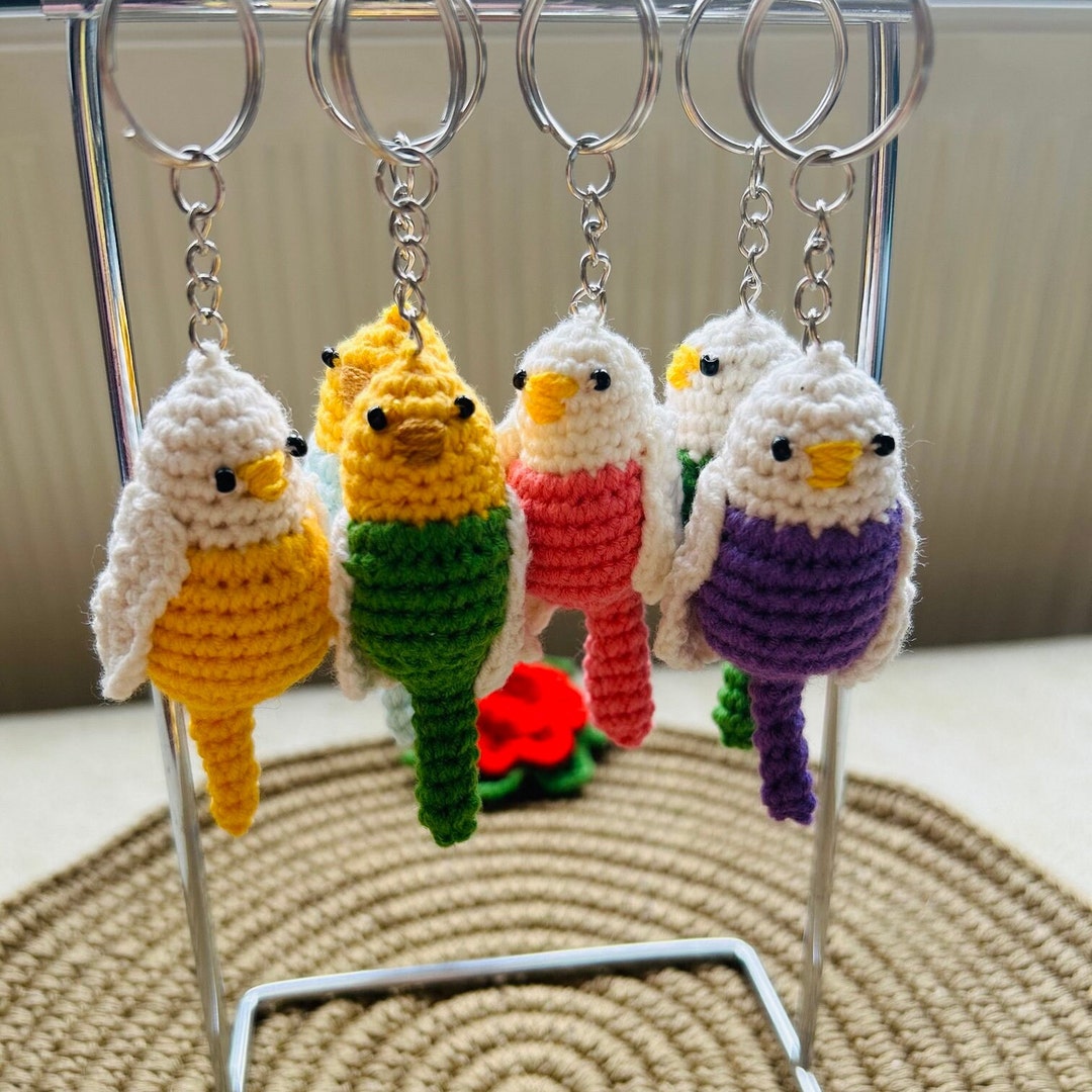 Cute Crochet Bird Keychain Handmade Key Ring Amigurumi Keychain Bag ...