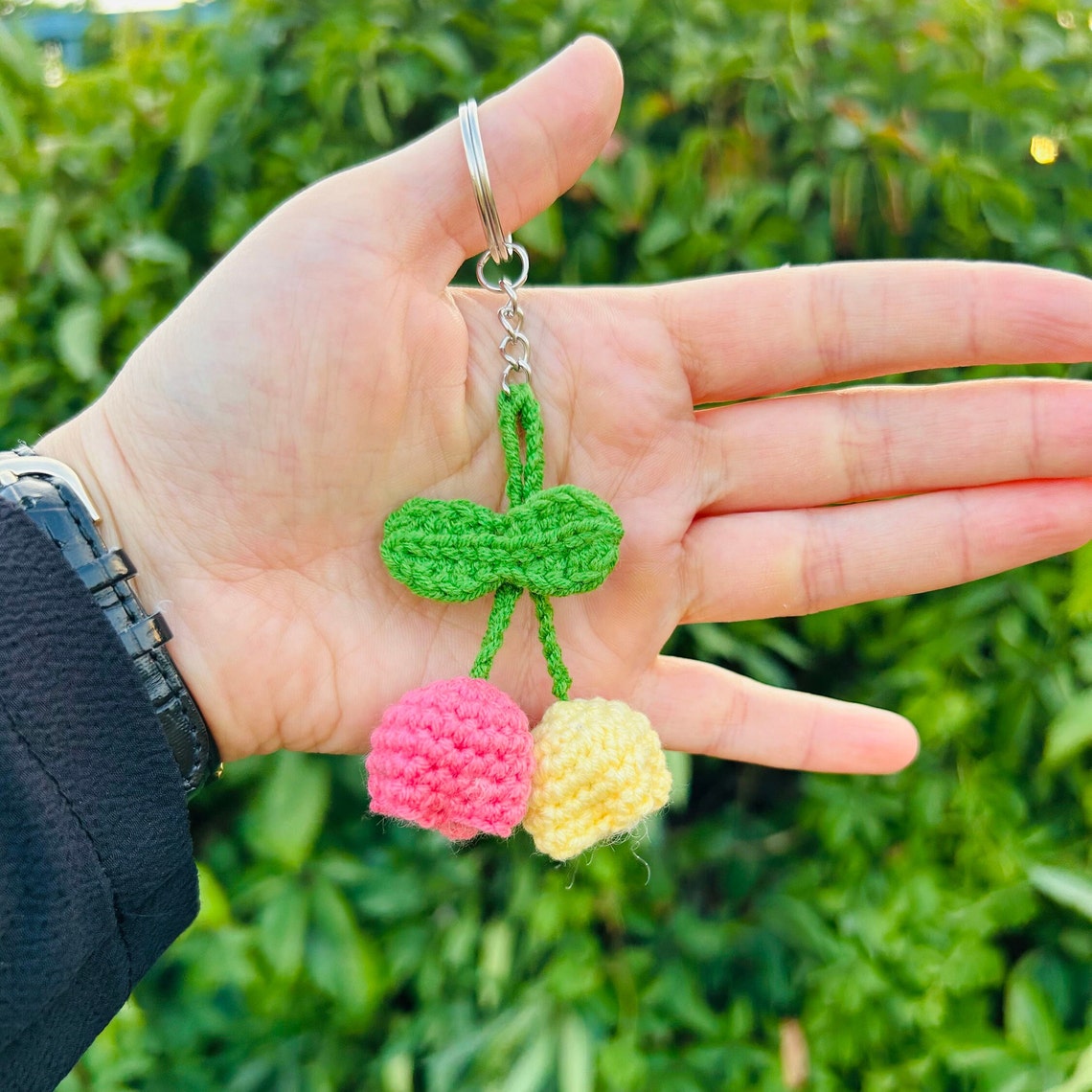 Vibrant Crochet Tulip Keychain-handmade Amigurumi Floral Charm,perfect ...