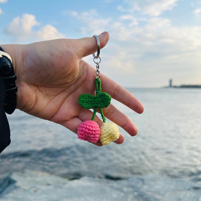 Vibrant Crochet Tulip Keychain-handmade Amigurumi Floral Charm,perfect ...