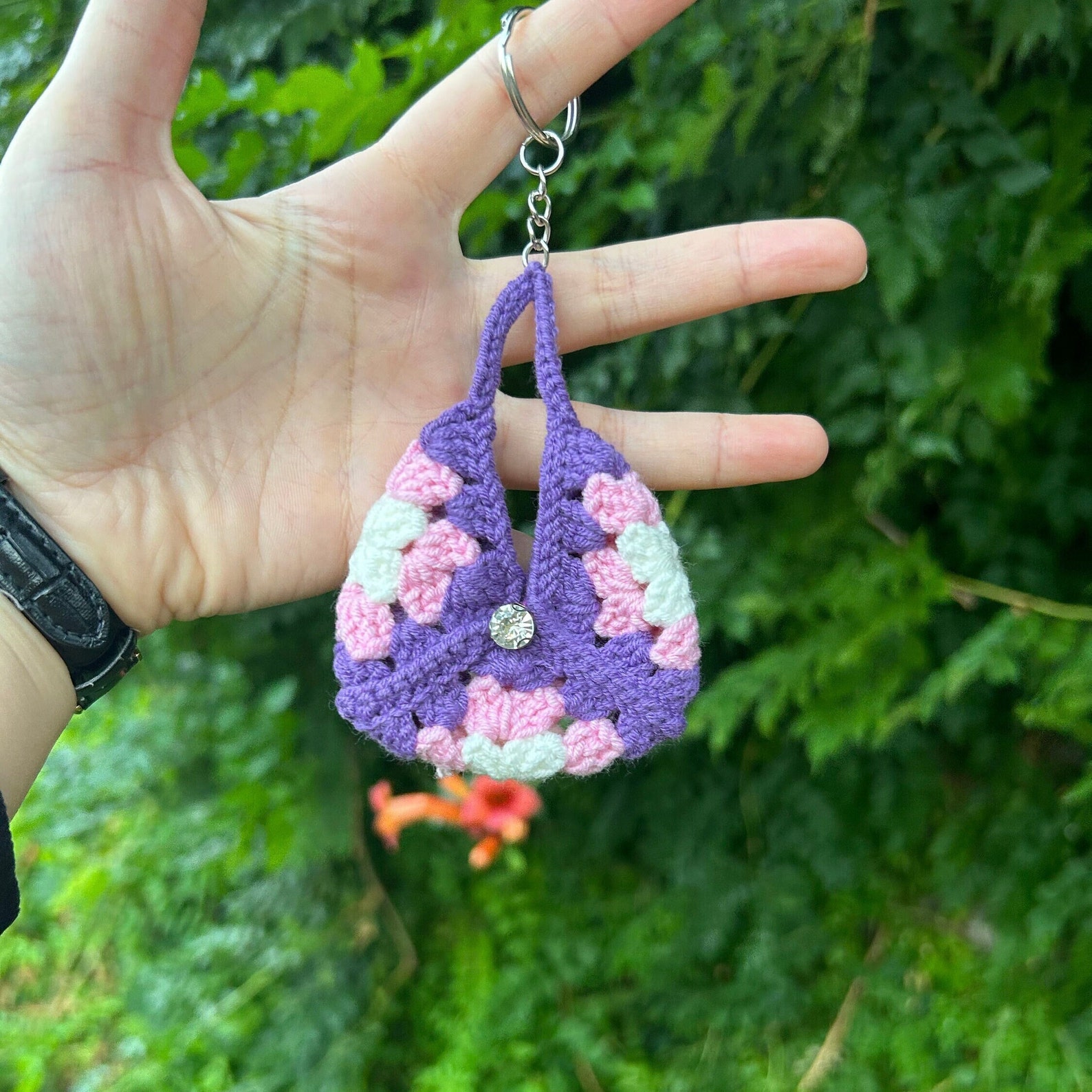 Crochet Miniature Bag Keychain - Amigurumi Tiny Purse Charm ...