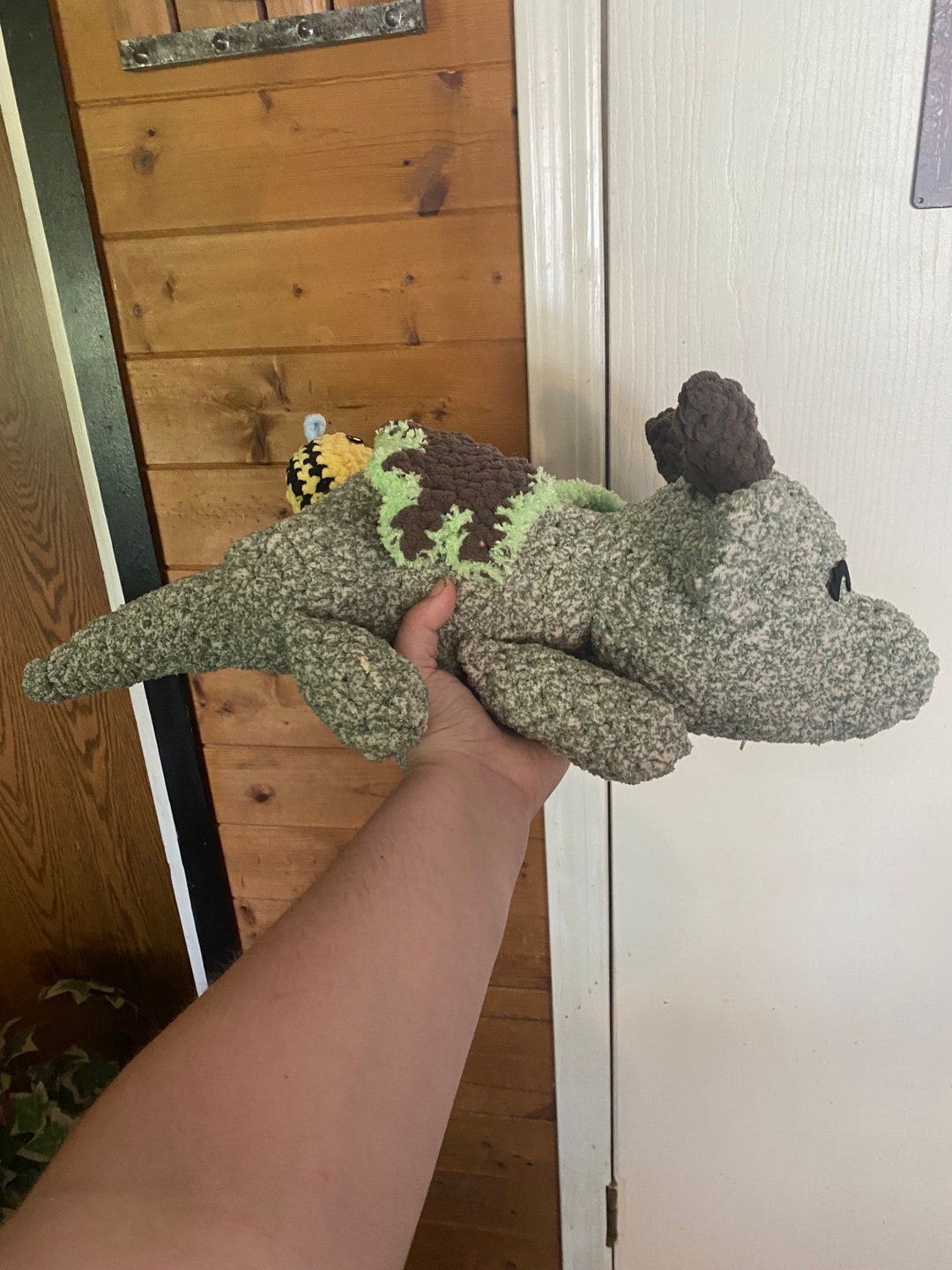 Woodland Cottagecore Dragon Plushie, Handmade Crochet Fantasy Stuffed ...