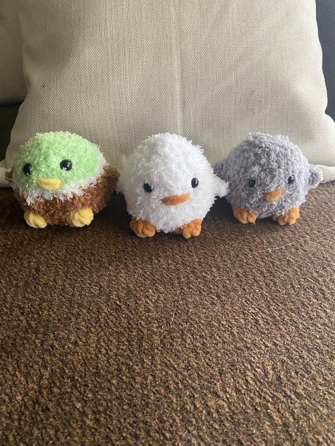 Fuzzy Crochet Baby Birds, Handmade Chicken Plushie, Handmade Mallard ...