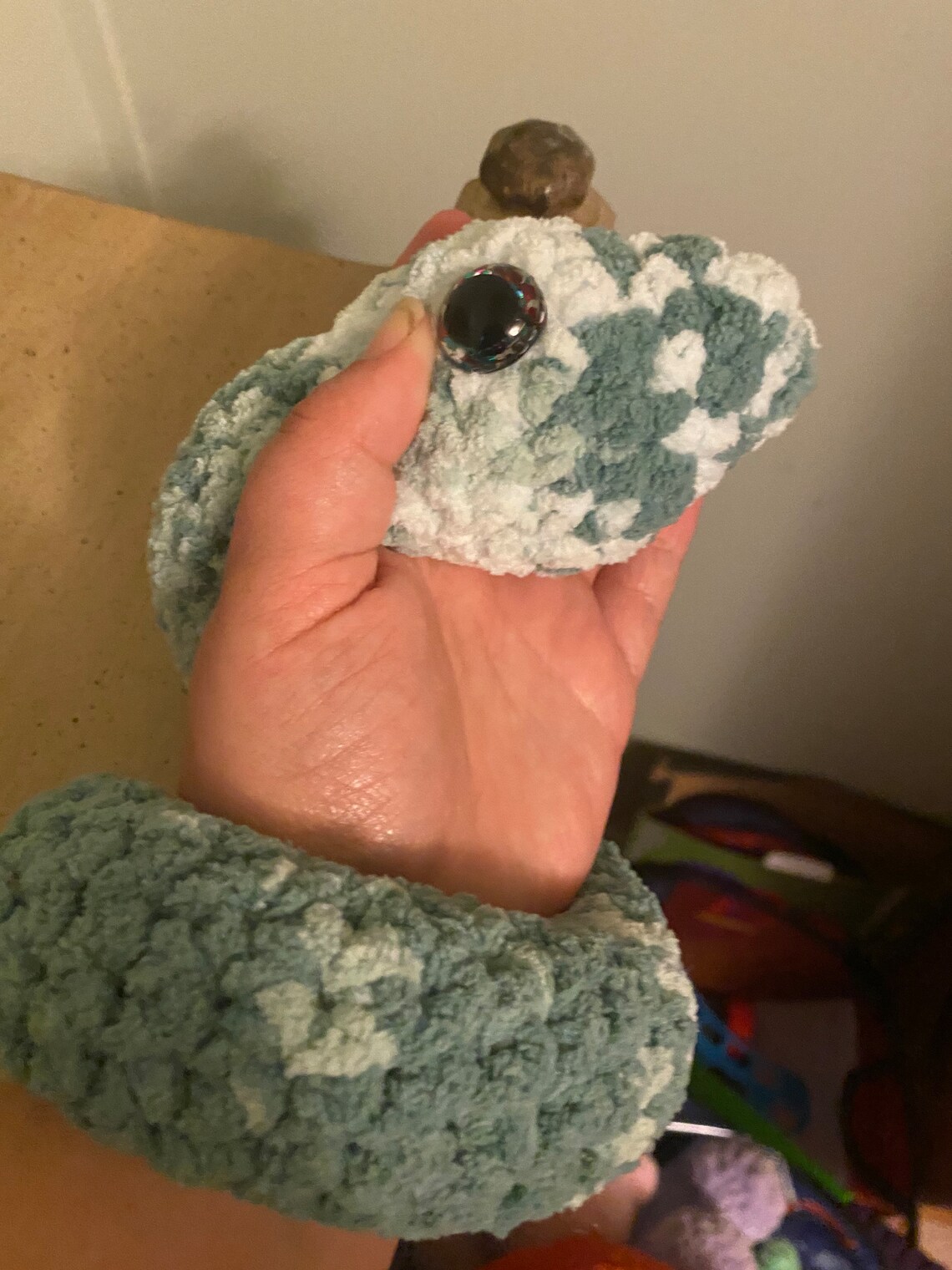 Short Green Snake Plushie Amigurumi Snake Serpent Toy - Etsy