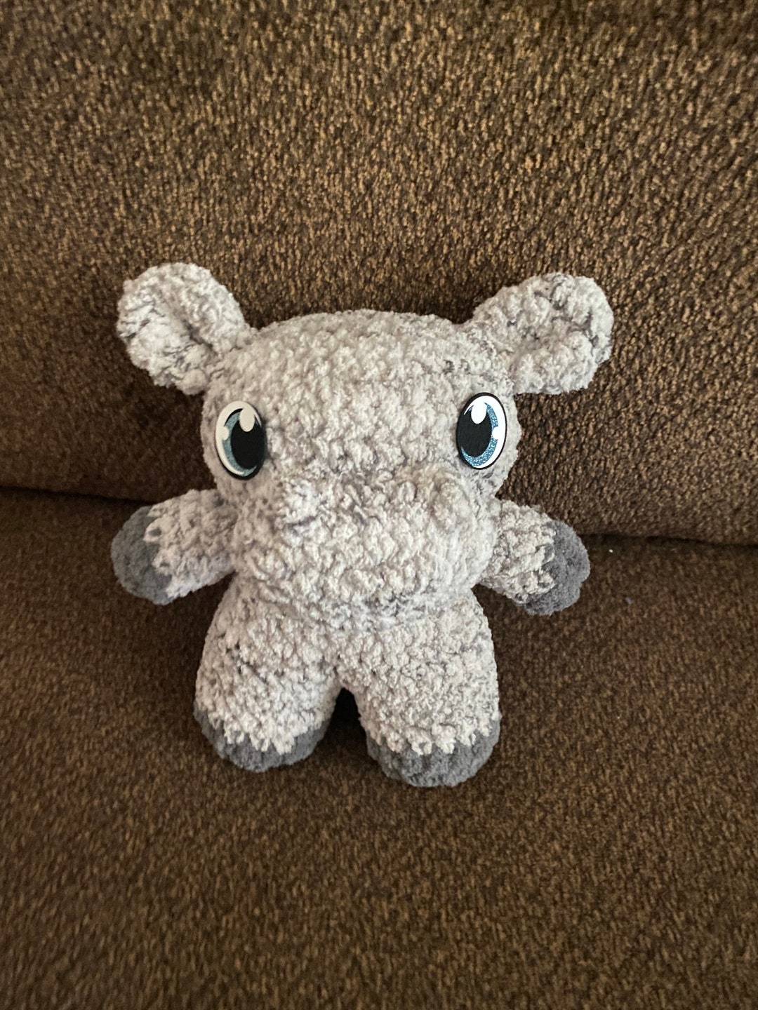 Gray Hippo Plushie, Handmade Crochet Safari Stuffed Animal, Gift for ...