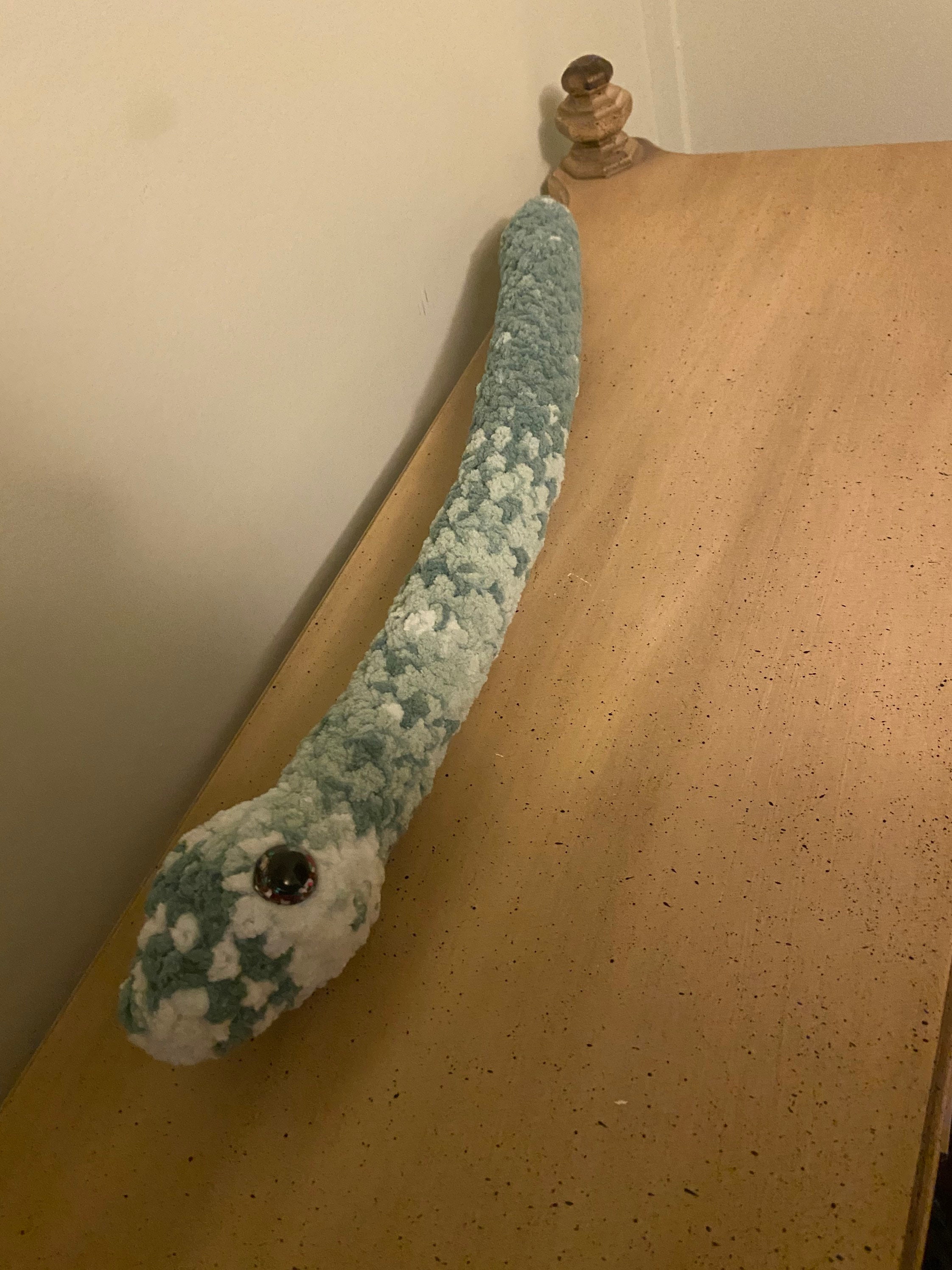 Short Green Snake Plushie Amigurumi Snake Serpent Toy - Etsy