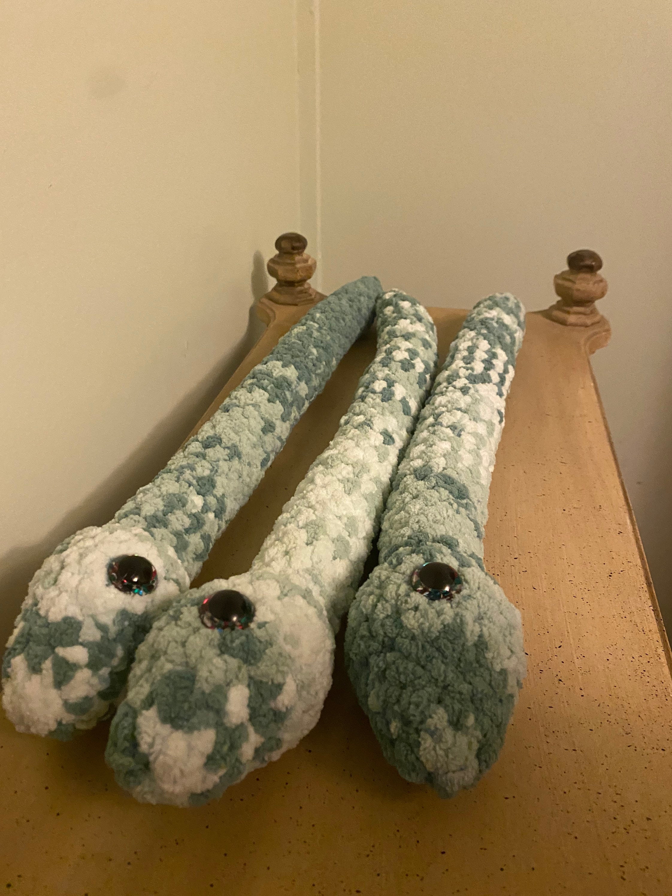 Short Green Snake Plushie Amigurumi Snake Serpent Toy - Etsy