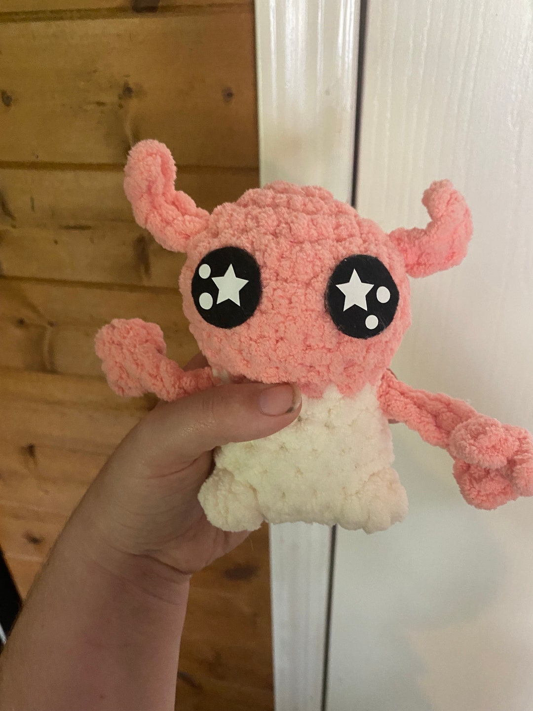 Pink Space Alien Plushie, Girls Astronaut Toy, Handmade Crochet Alien ...