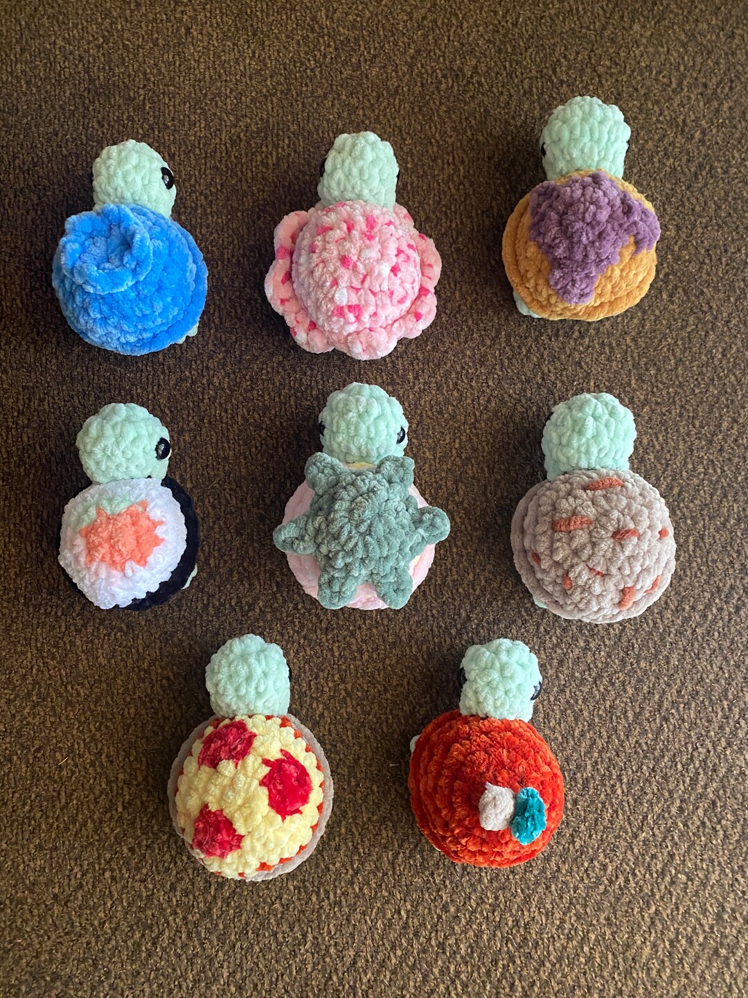 Made to Order Mini Food Crochet Turtles, Handmade Tortoise Plushie ...