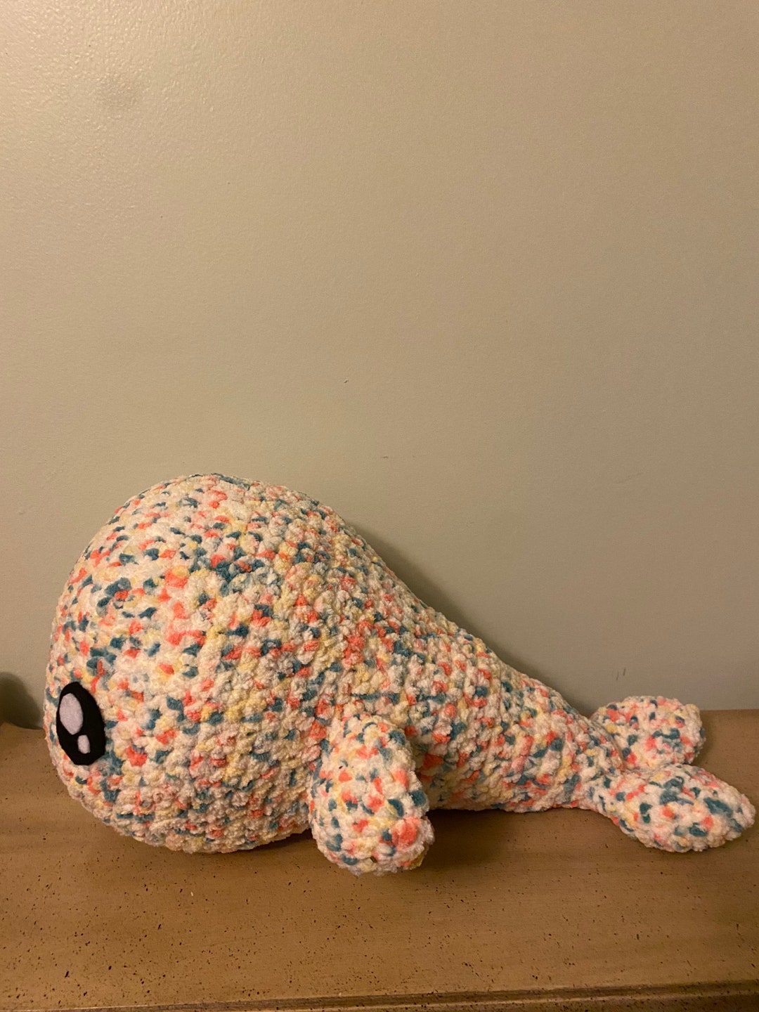 Confetti Whale, Handmade Jumbo Whale Plushie, XL Plushie, Newborn Baby ...