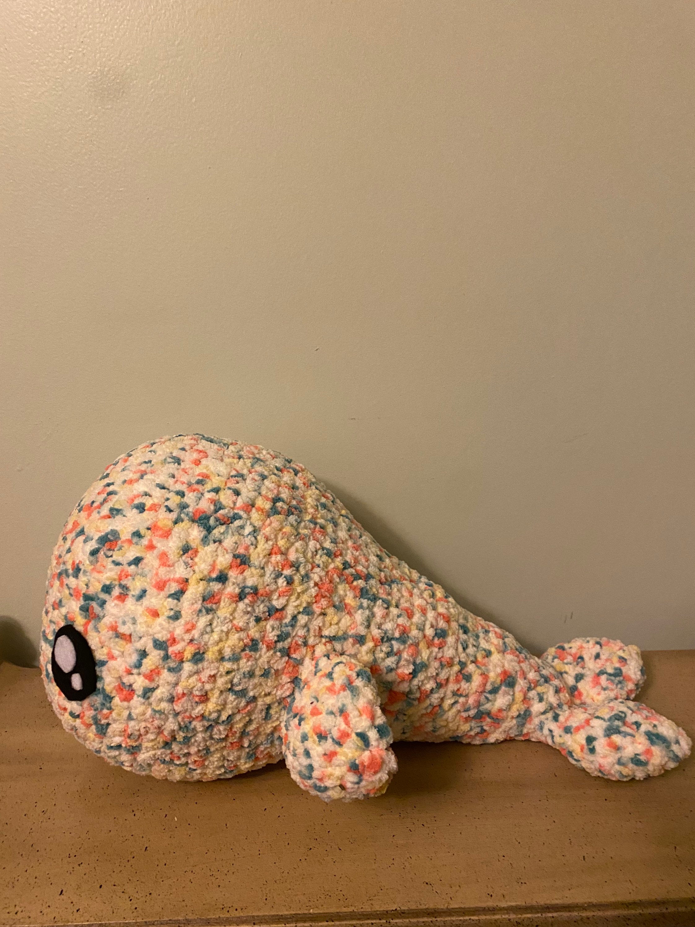 Confetti Whale, Handmade Jumbo Whale Plushie, XL Plushie, Newborn Baby ...