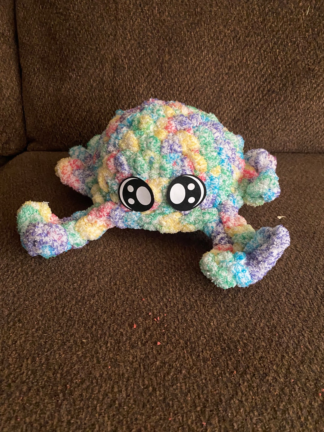 Large Rainbow Crab Plushie, Fruit Loops Themed Nautical Stuffed Animal ...
