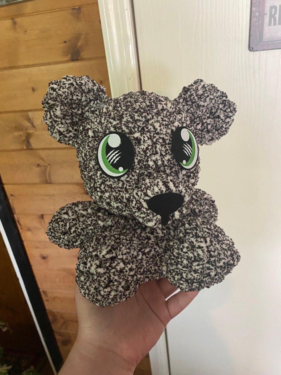 Black and White Speckled Teddy Bear, Crochet Cookies and Cream Themed ...