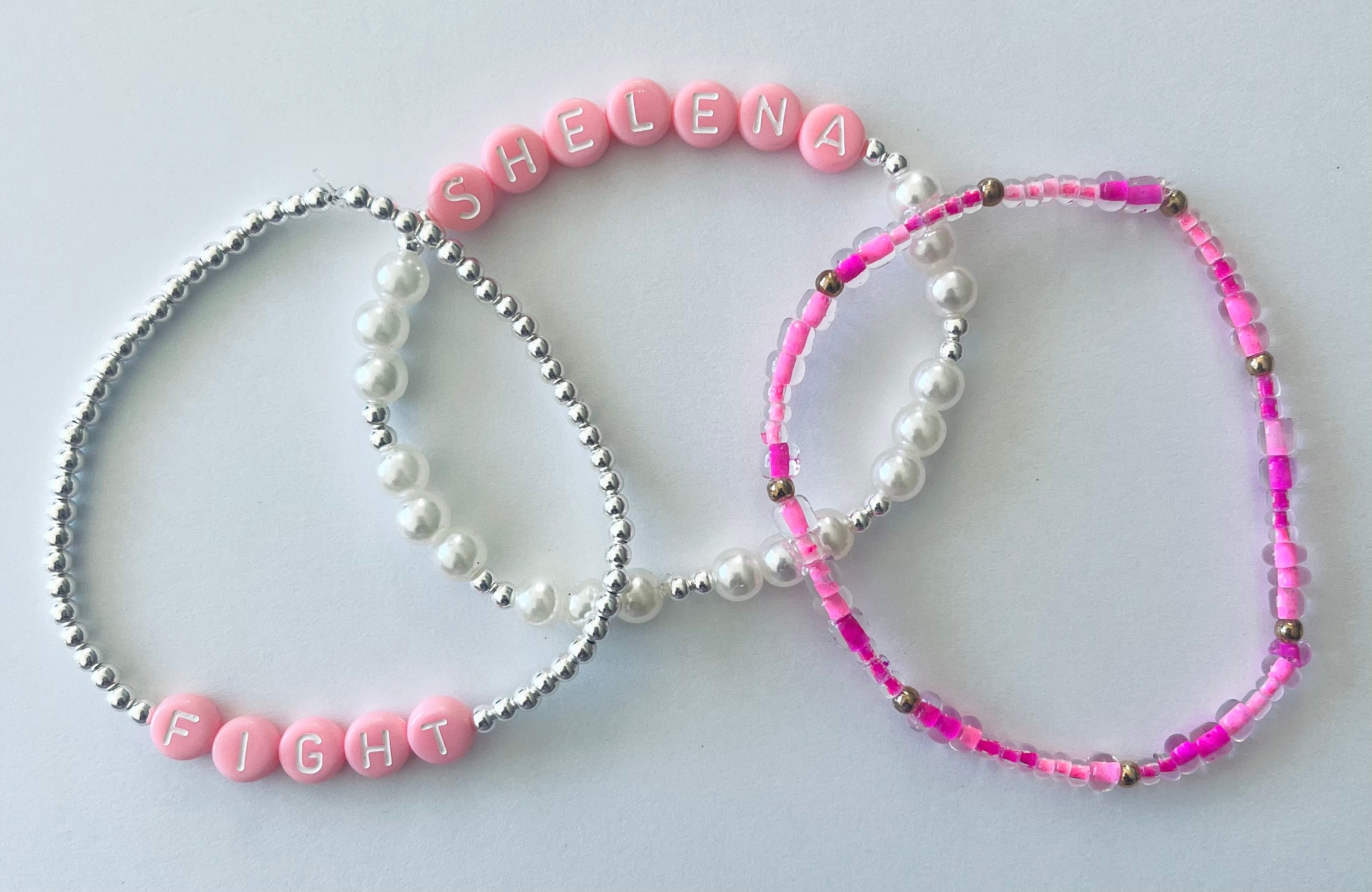 Pretty in Pink Breast Cancer Bracelets - Etsy