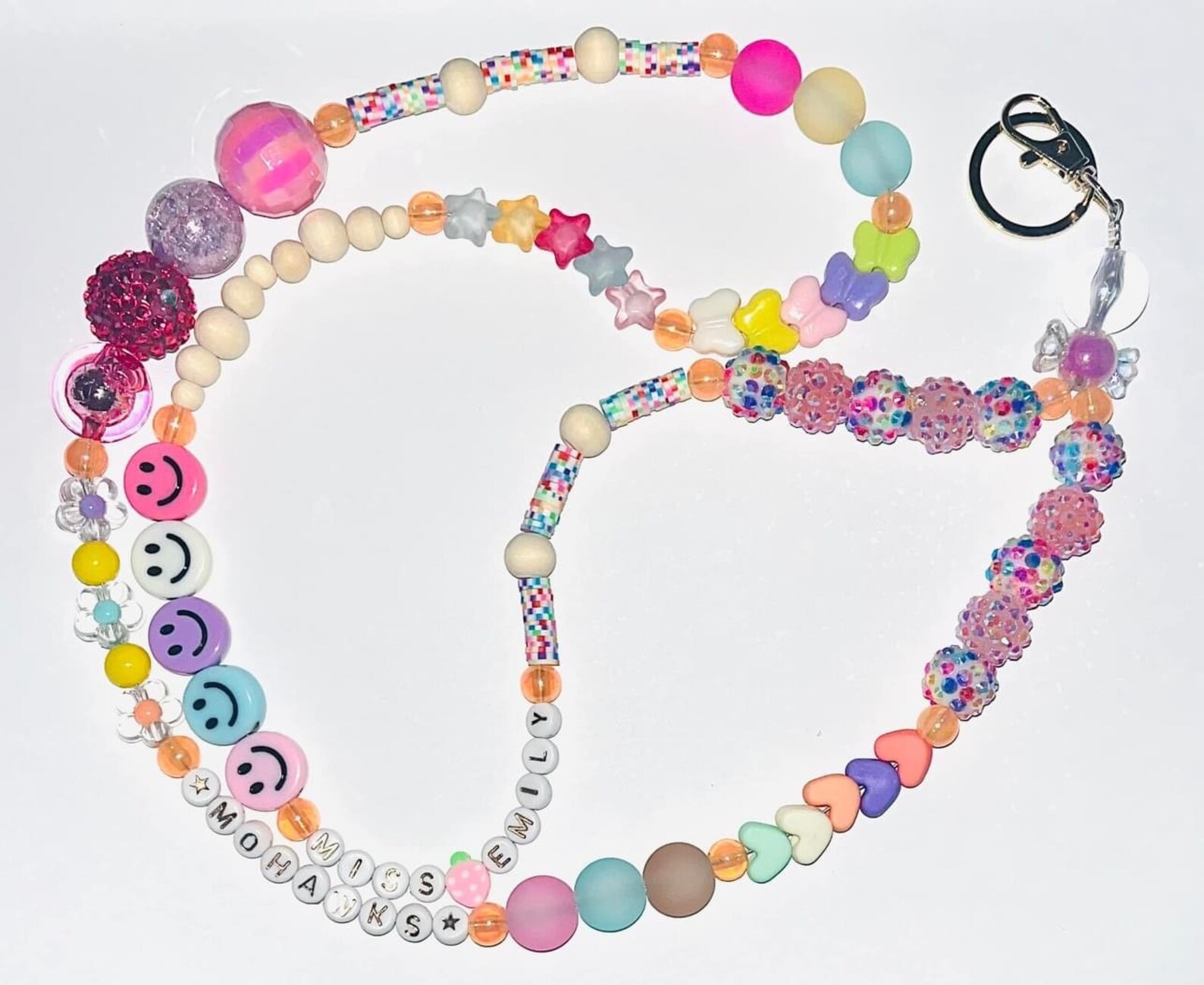 Mixed Bead Personalized Lanyard - Etsy